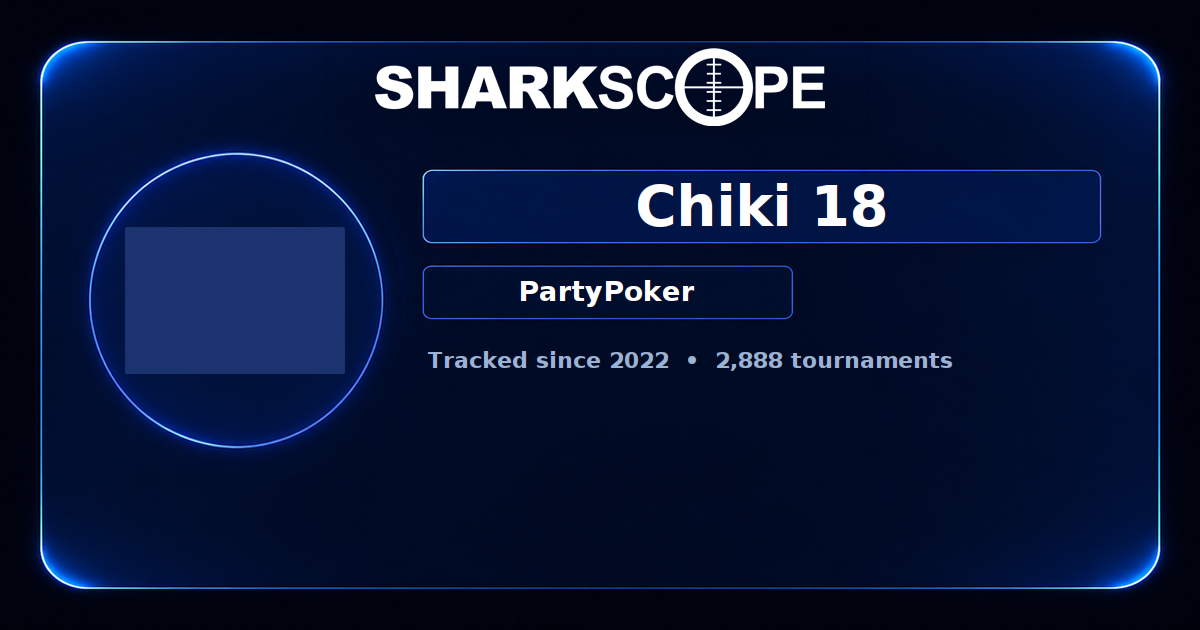 Chiki 18 (PartyPoker) Estatísticas do Jogador – SharkScope